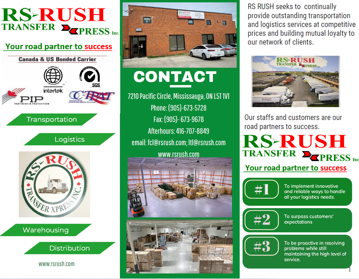 RS-Rush Transfer Express Inc | Leading Trucking company in Canada